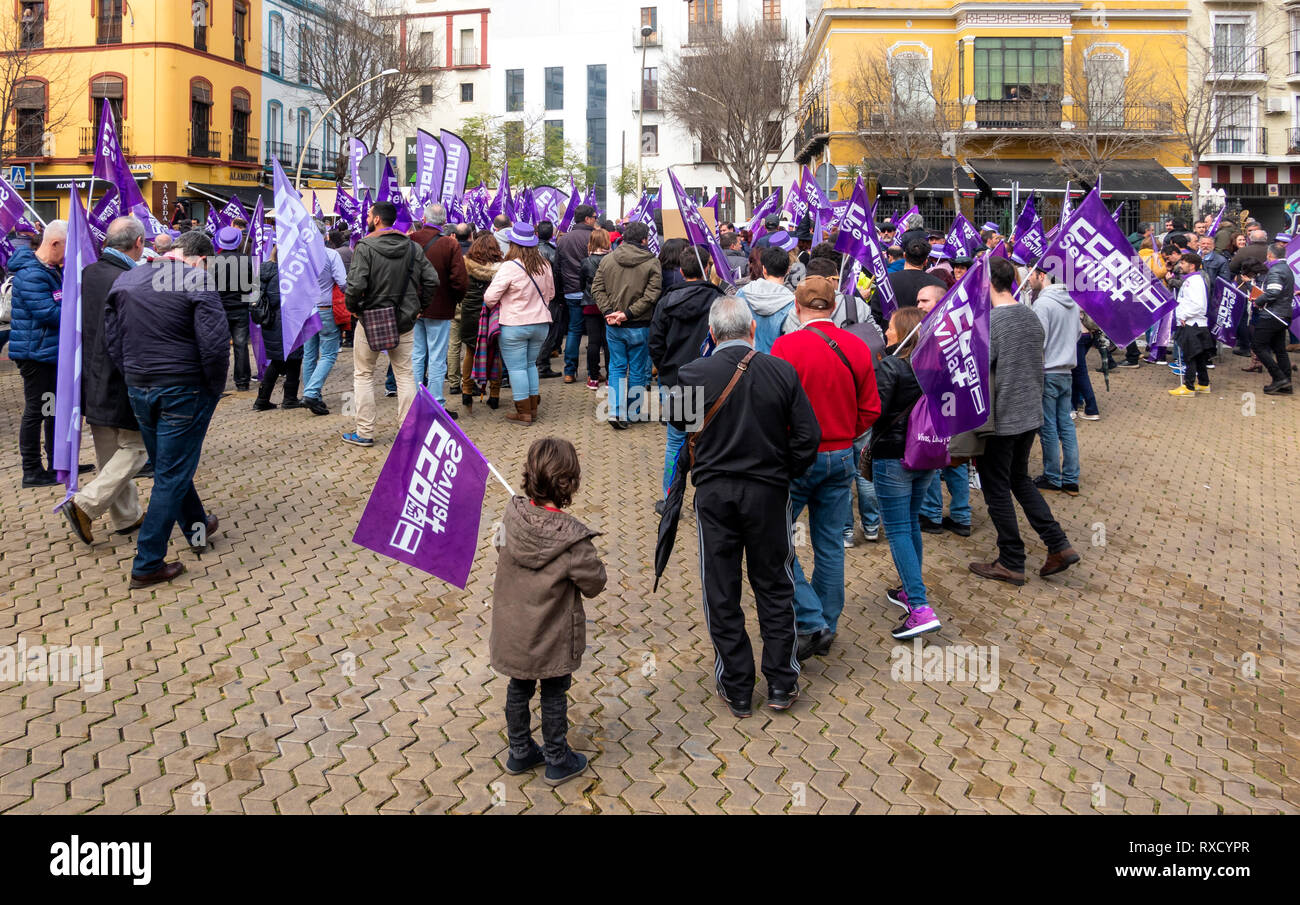March 8, 2019, Day of the Woman, a demonstration in Spain for equal ...