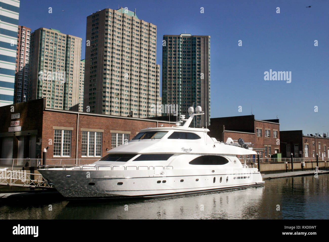 Boats in Newport, NJ, marina Stock Photo - Alamy