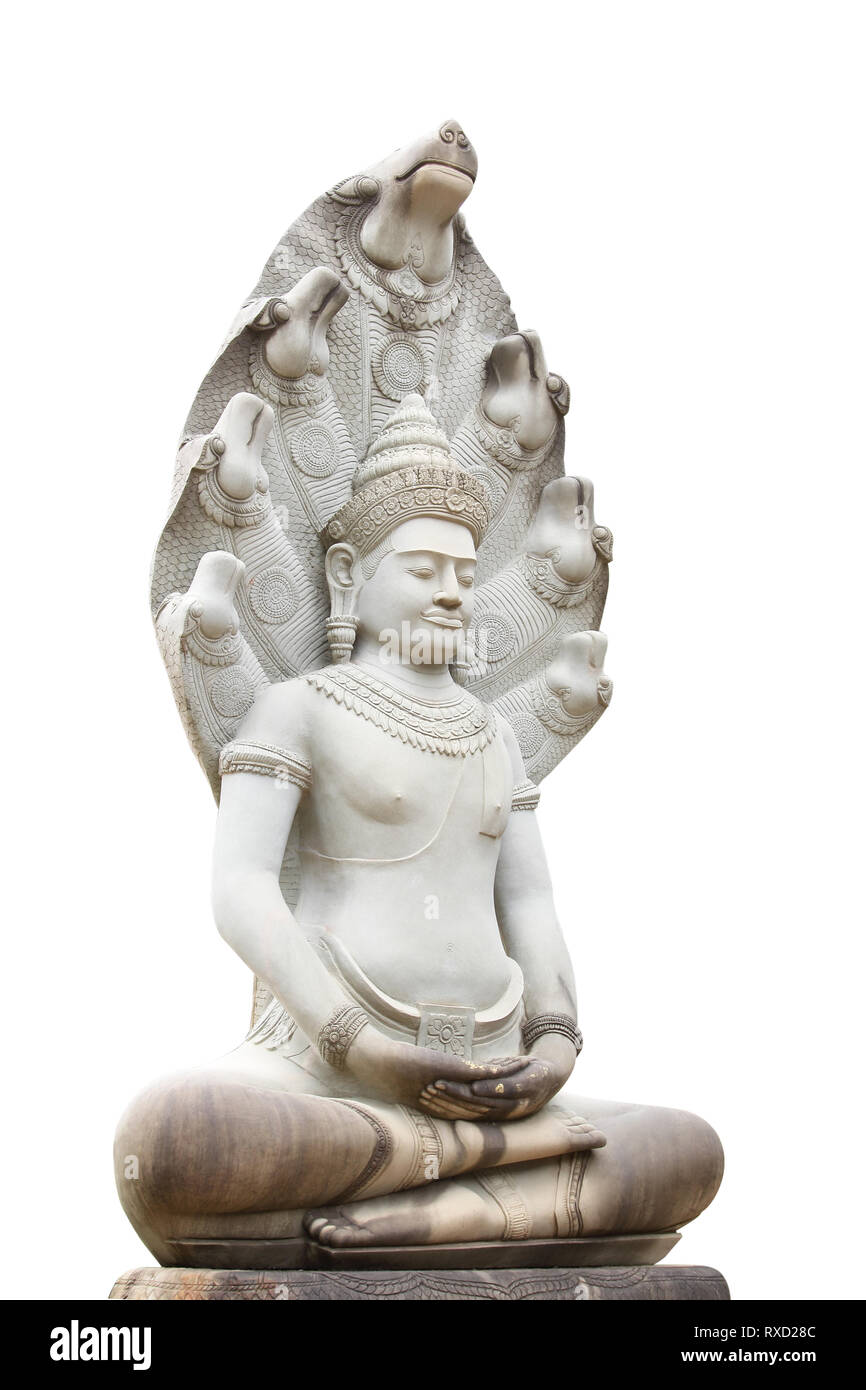 Image of buddha statue on white background Stock Photo - Alamy