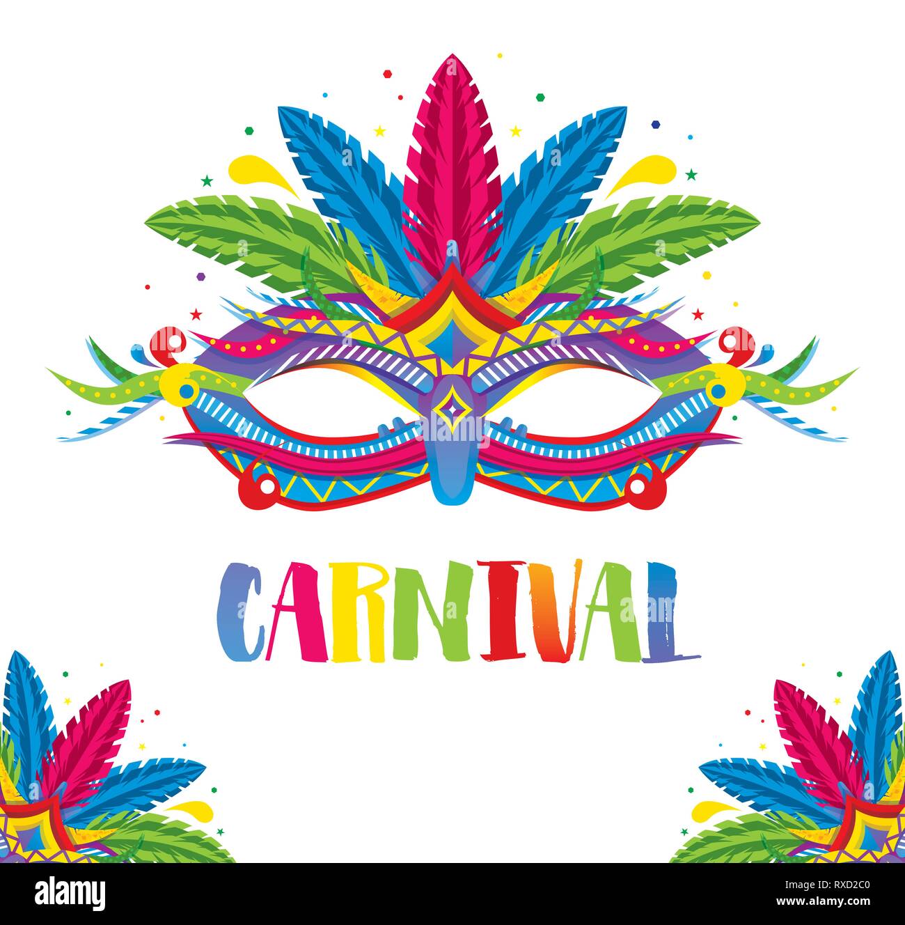 Colorful festival mask feathers vector hi-res stock photography and ...