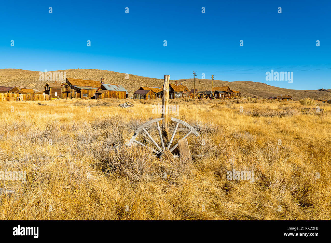 Bodie Ghost Town at golden hour Stock Photo - Alamy