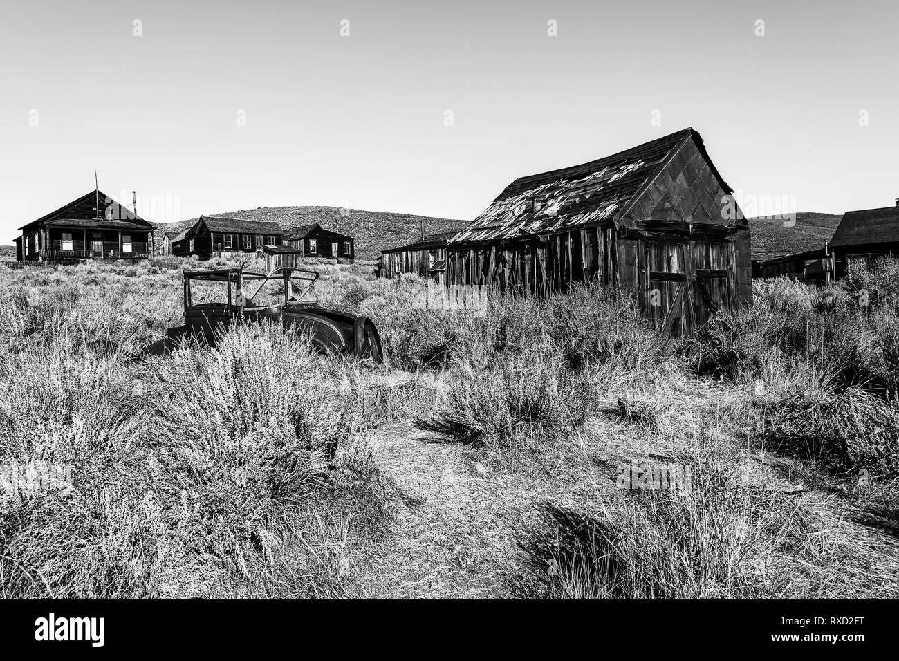 Bodie Ghost Town at golden hour Stock Photo - Alamy