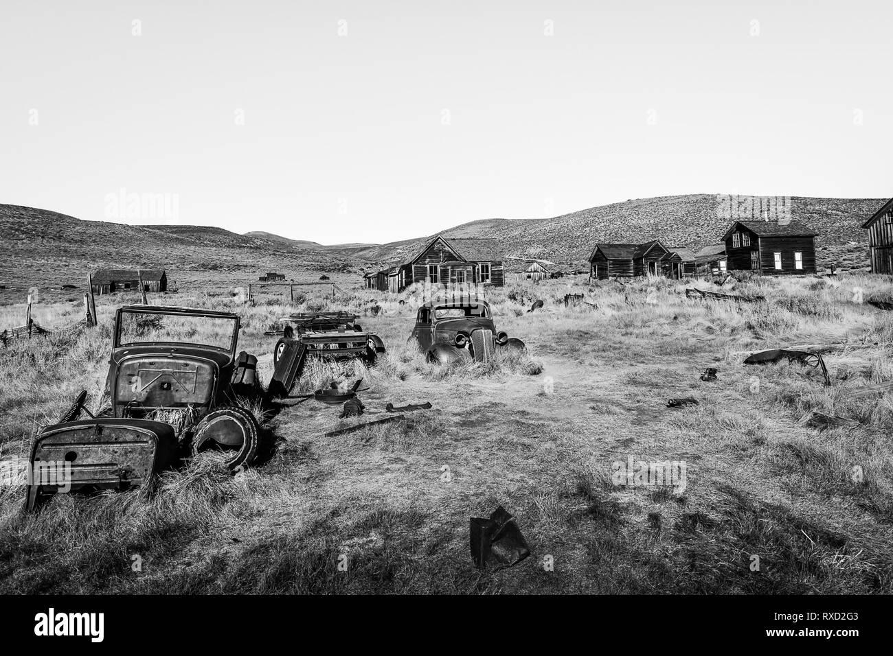 Bodie Ghost Town at golden hour Stock Photo - Alamy