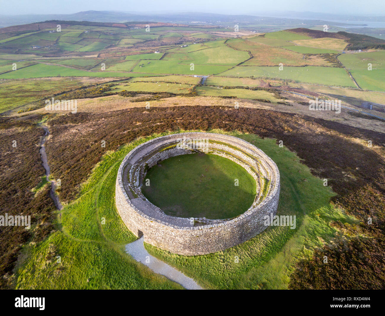 This is Grianan Of Aileach. It is a stone ring fort in Donegal Ireland ...