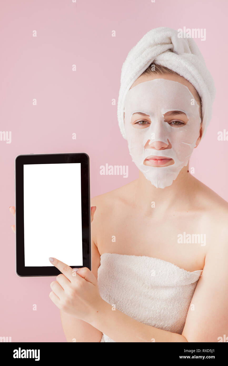 Beautiful girl tissue mask hi-res stock photography and images - Alamy