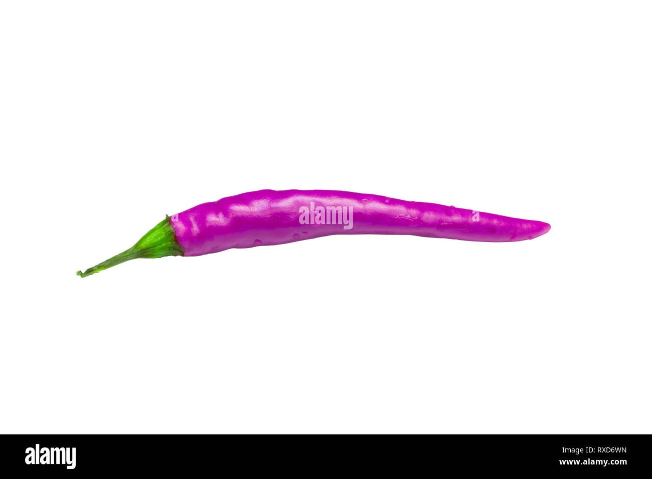 Pink hot chili pepper isolated on white background, non-standard food ...