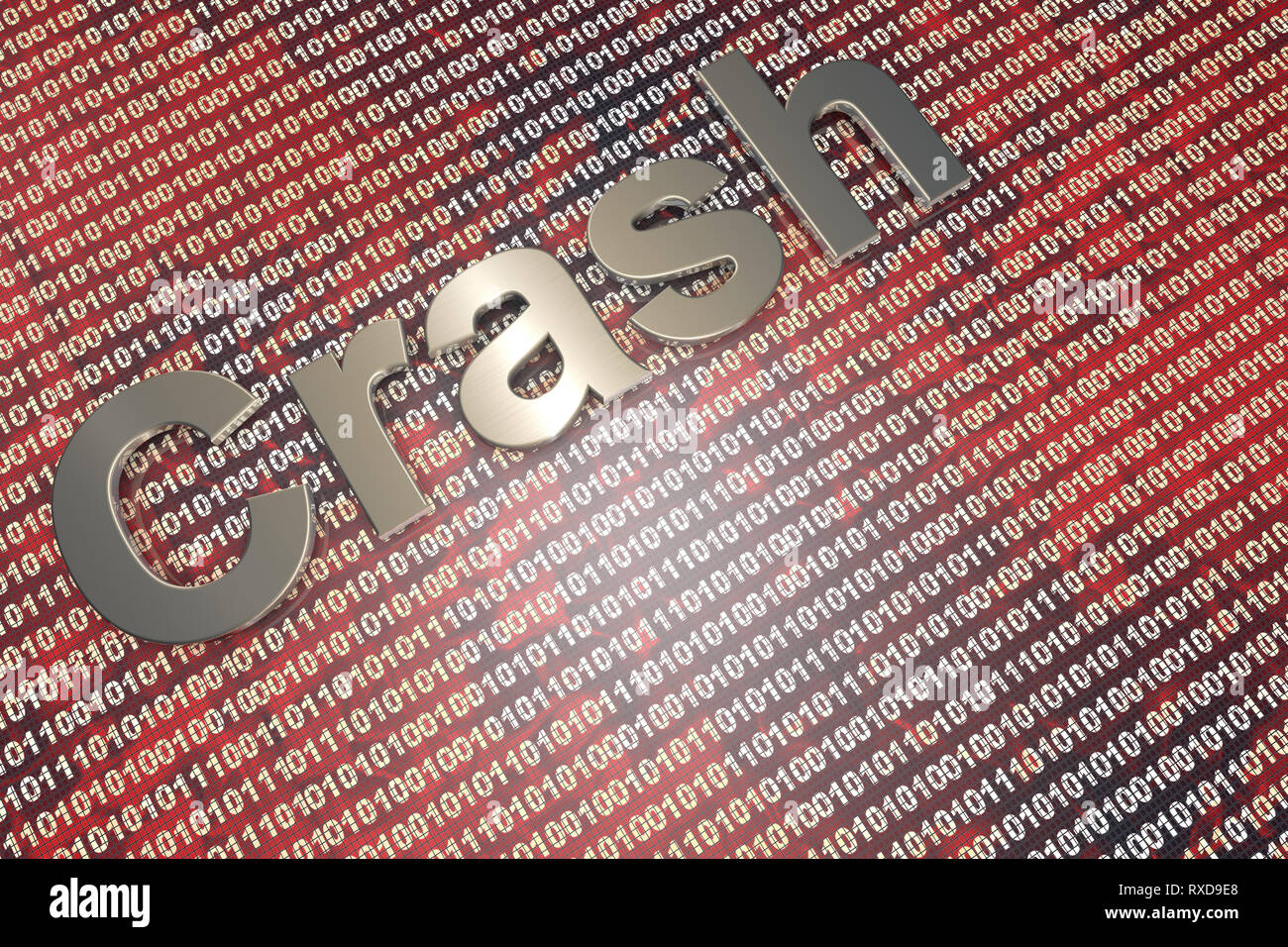 Digital Crash. 3D rendered background Stock Photo - Alamy