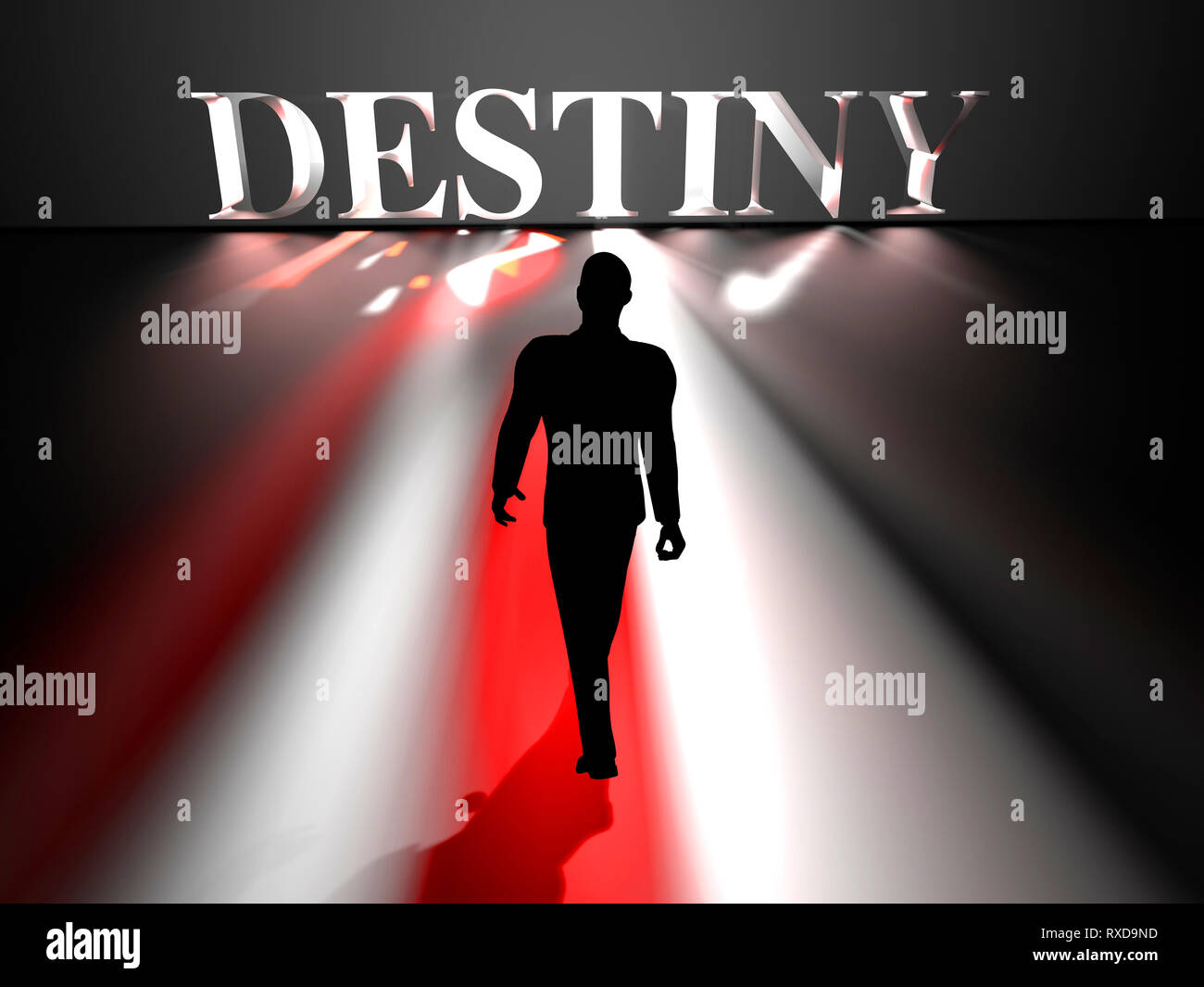 A man marching towards his Destiny. 3D rendered conceptual Illustration ...
