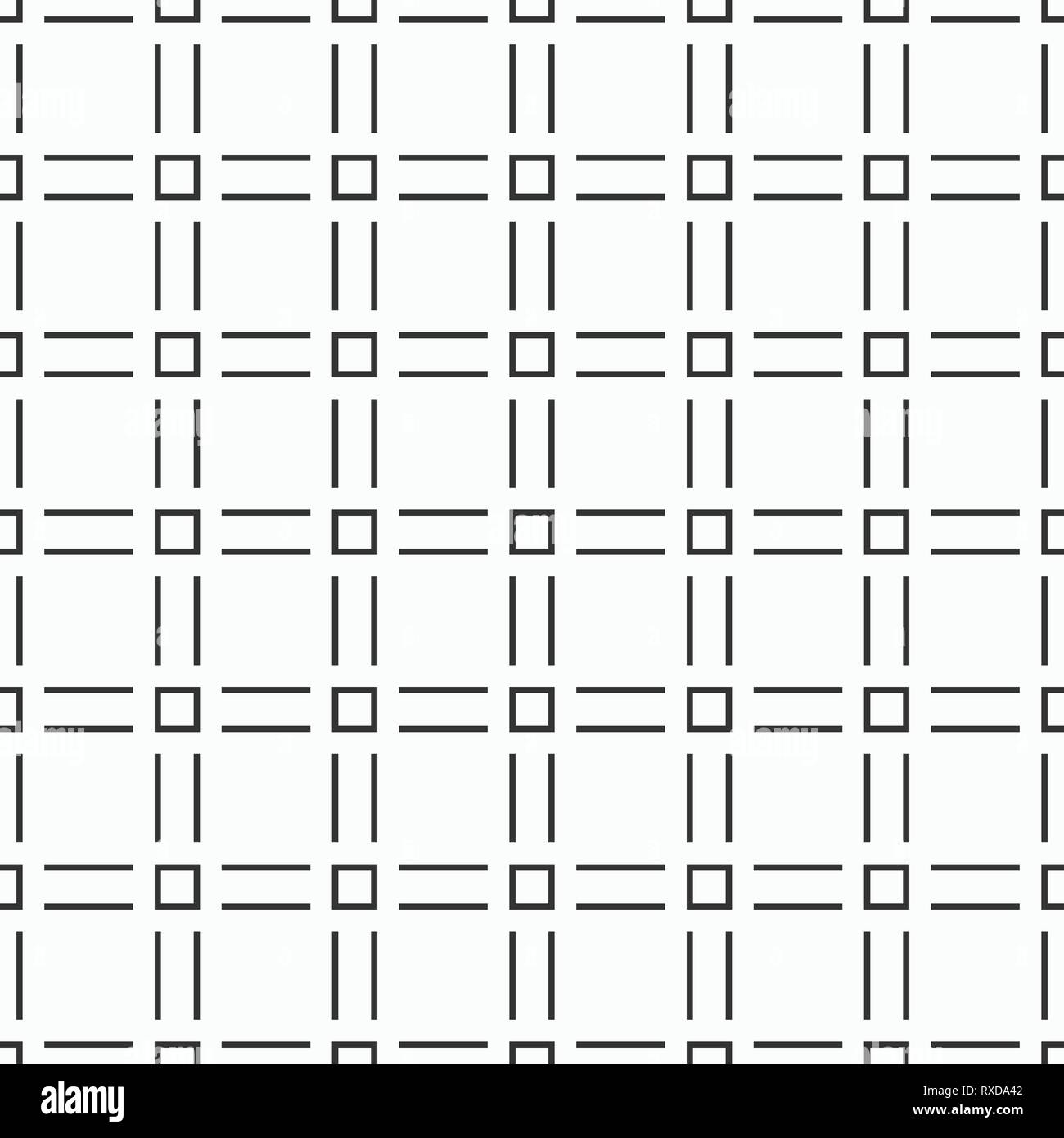 Vector seamless pattern. Regularly repeating geometric tiles with linear squares and lines ...