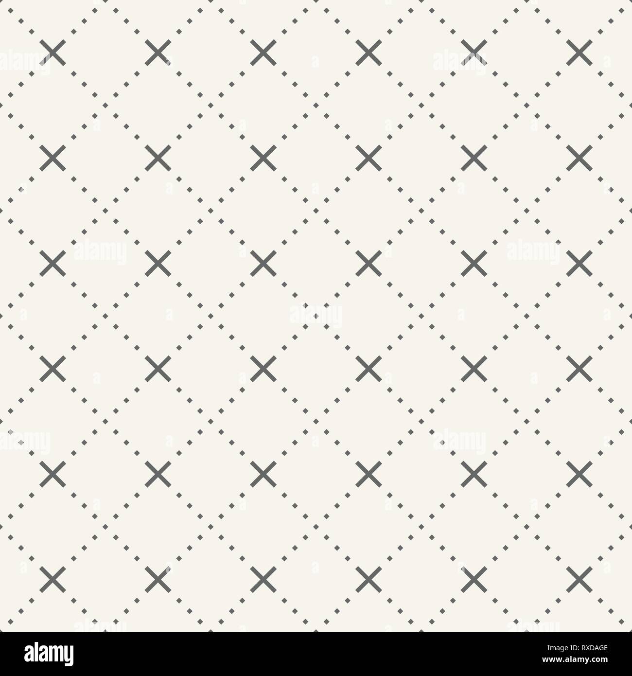 Abstract seamless pattern of tiny rhombuses and crosses. Modern stylish ...