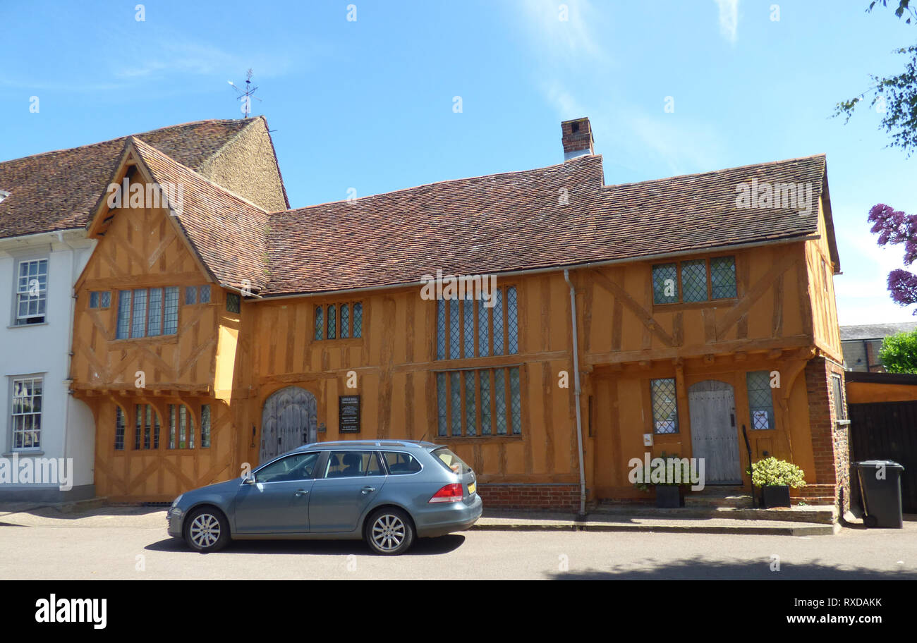 Little Hall Museum, Lavenham. Historic Tudor half-timbered building in ...