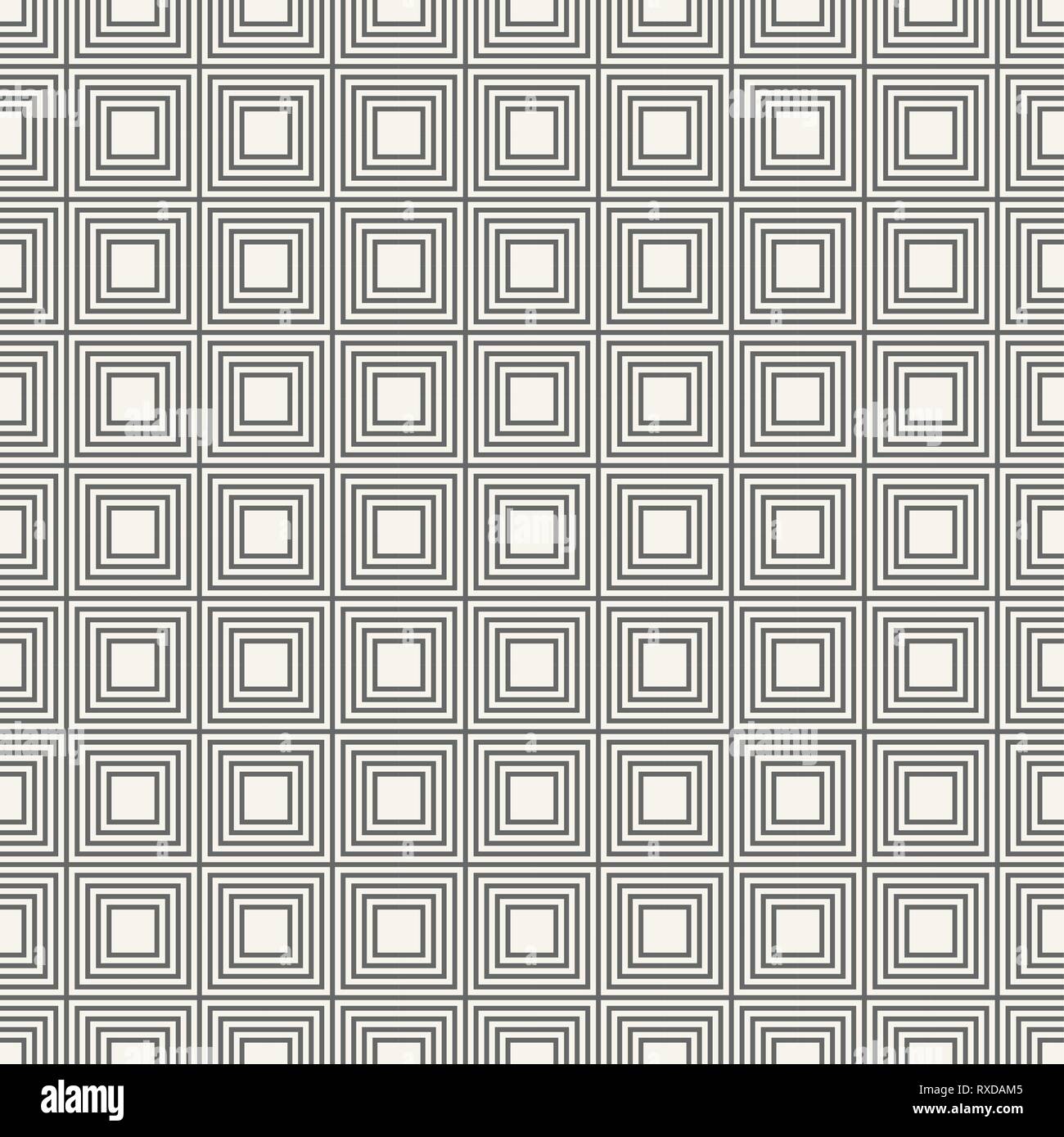 Vector seamless pattern. Regularly repeating geometric tiles with linear squares. Modern stylish ...