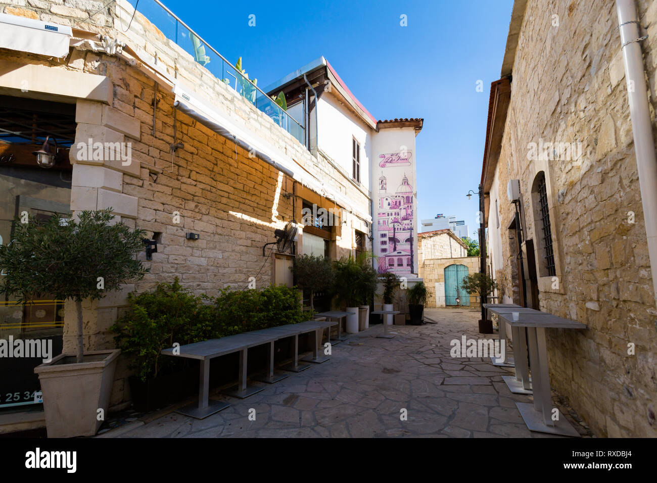 Beautiful old architecture of Limassol. Cityscape taken on Cyprus ...