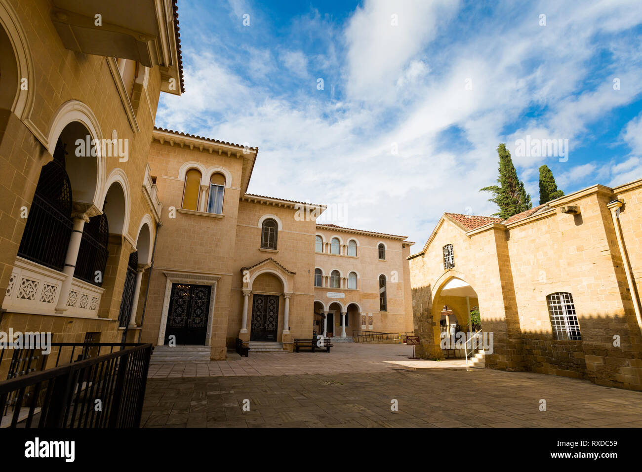 Beautiful old architecture of archibishop's Palace in cypriot Nicosia ...