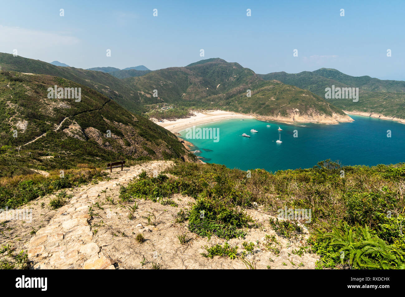 Stunning view of the Long Ke beach in the Saikung peninsula in the New ...