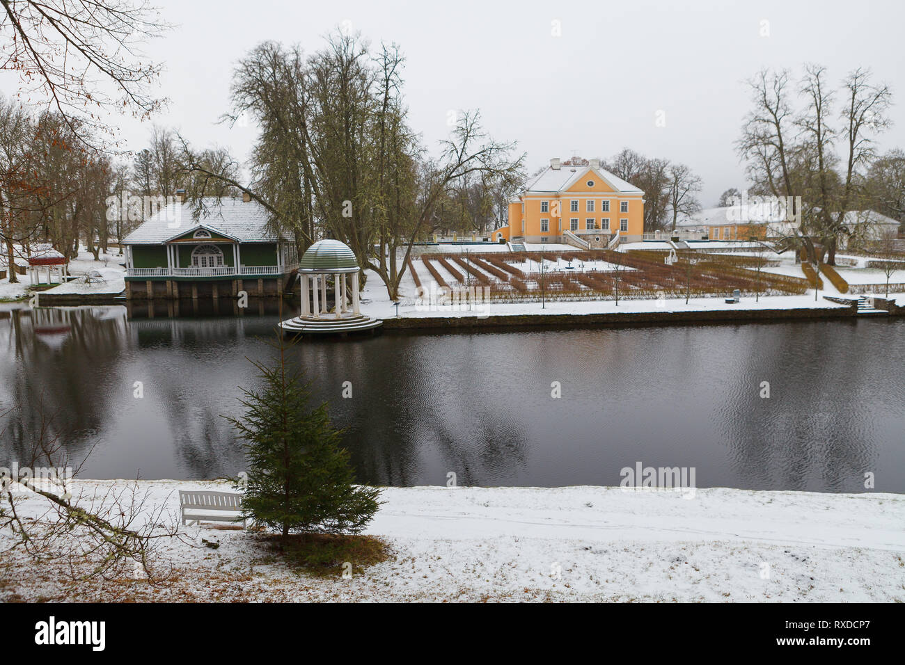 Palmse, Estonia. Beautiful snowy mood in Estonian countryside Stock ...