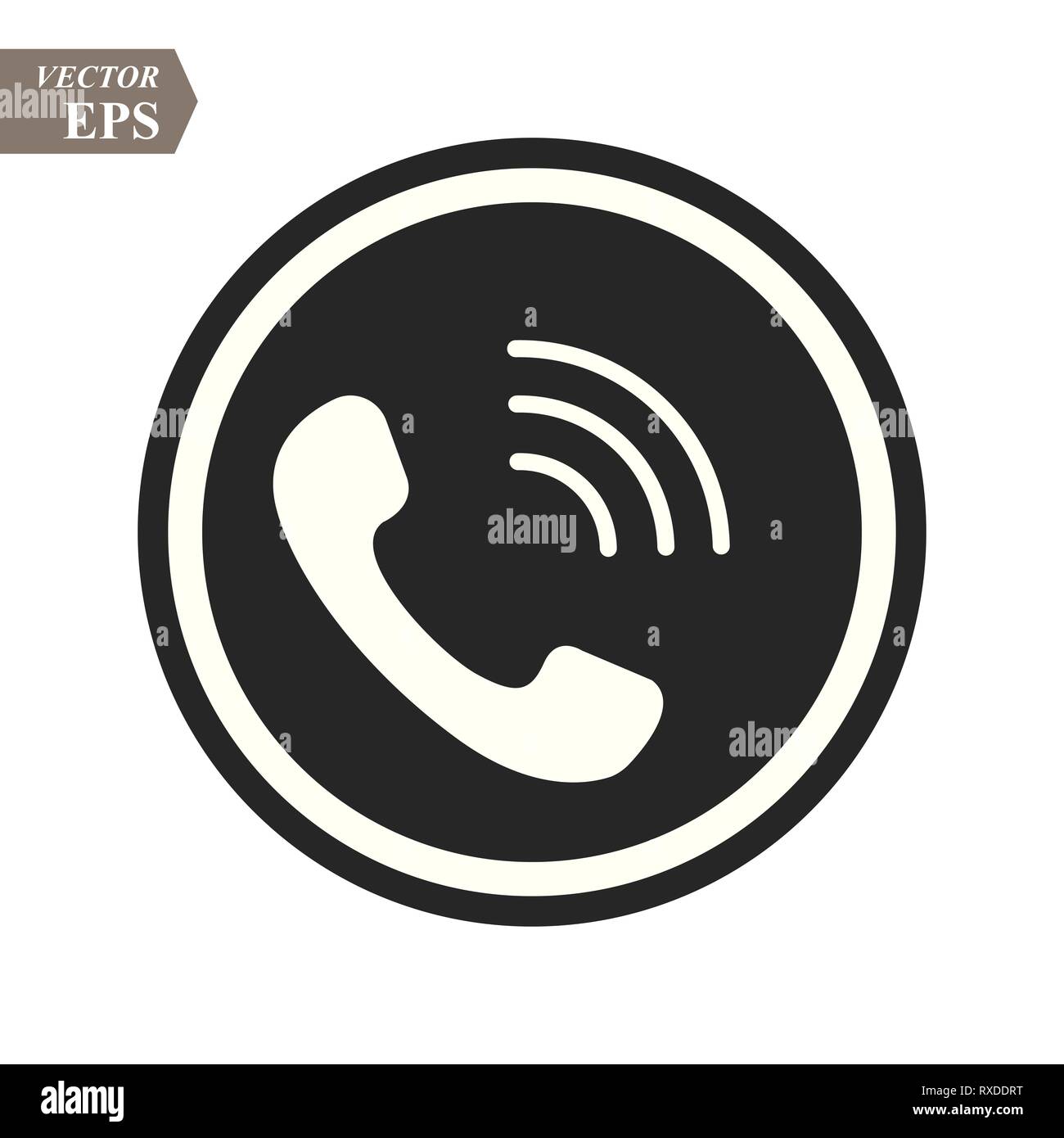 Phone icon in trendy flat style isolated on grey background. Handset ...