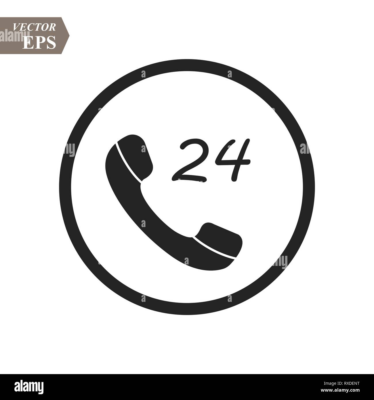 Phone icon vector logo template flat style ,call center 24 hour icon in ...