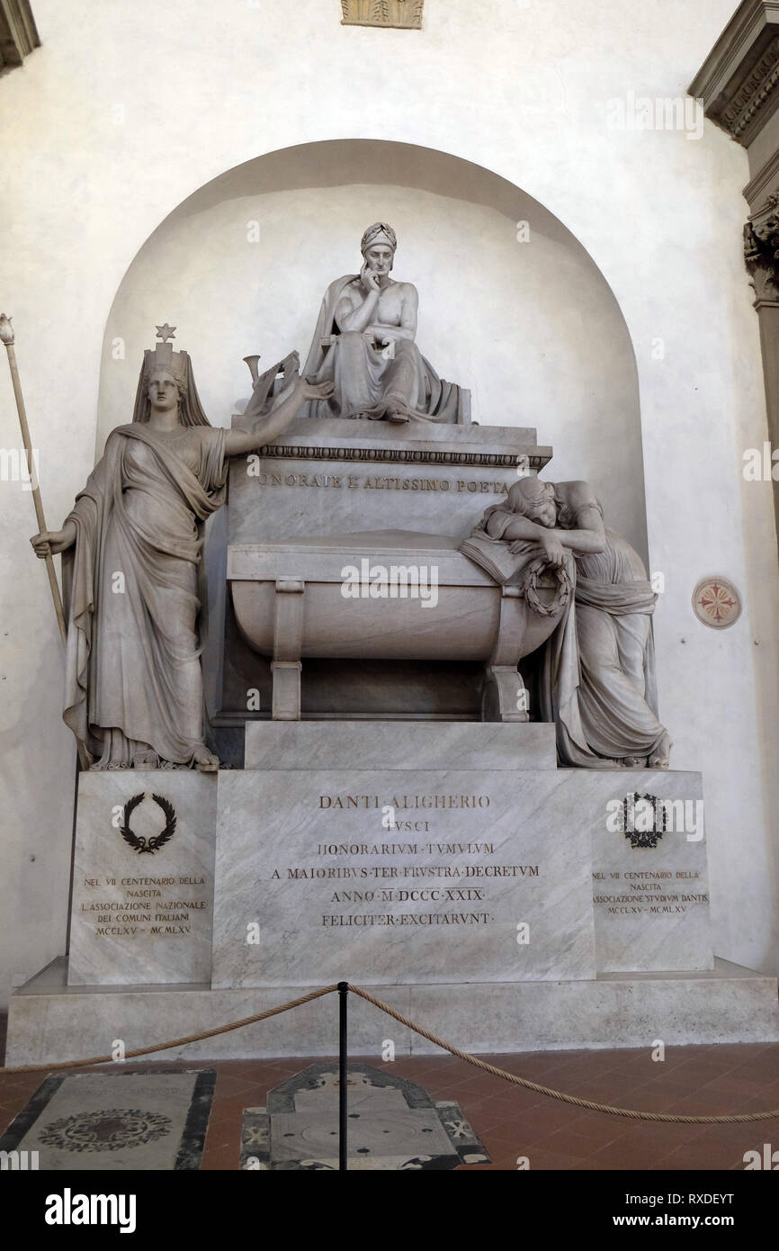 Marble cenotaph to Italian medieval poet Dante Alighieri designed by ...
