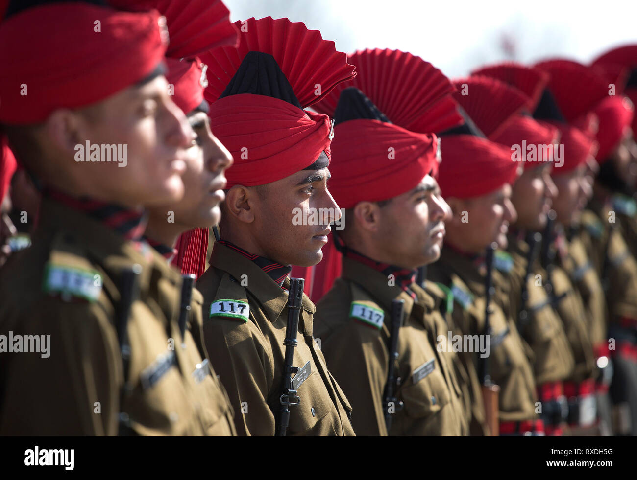Srinagar, Indian-controlled Kashmir. 9th Mar, 2019. Recruits of the ...