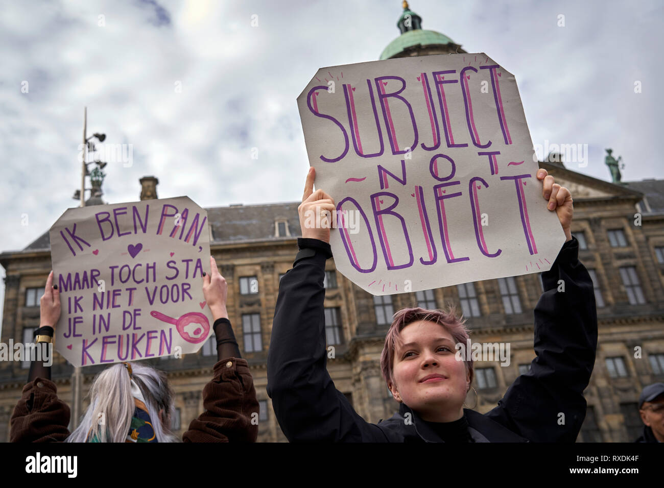 Amsterdam, Netherlands. 9th Mar 2019. A group of women prepare for the ...