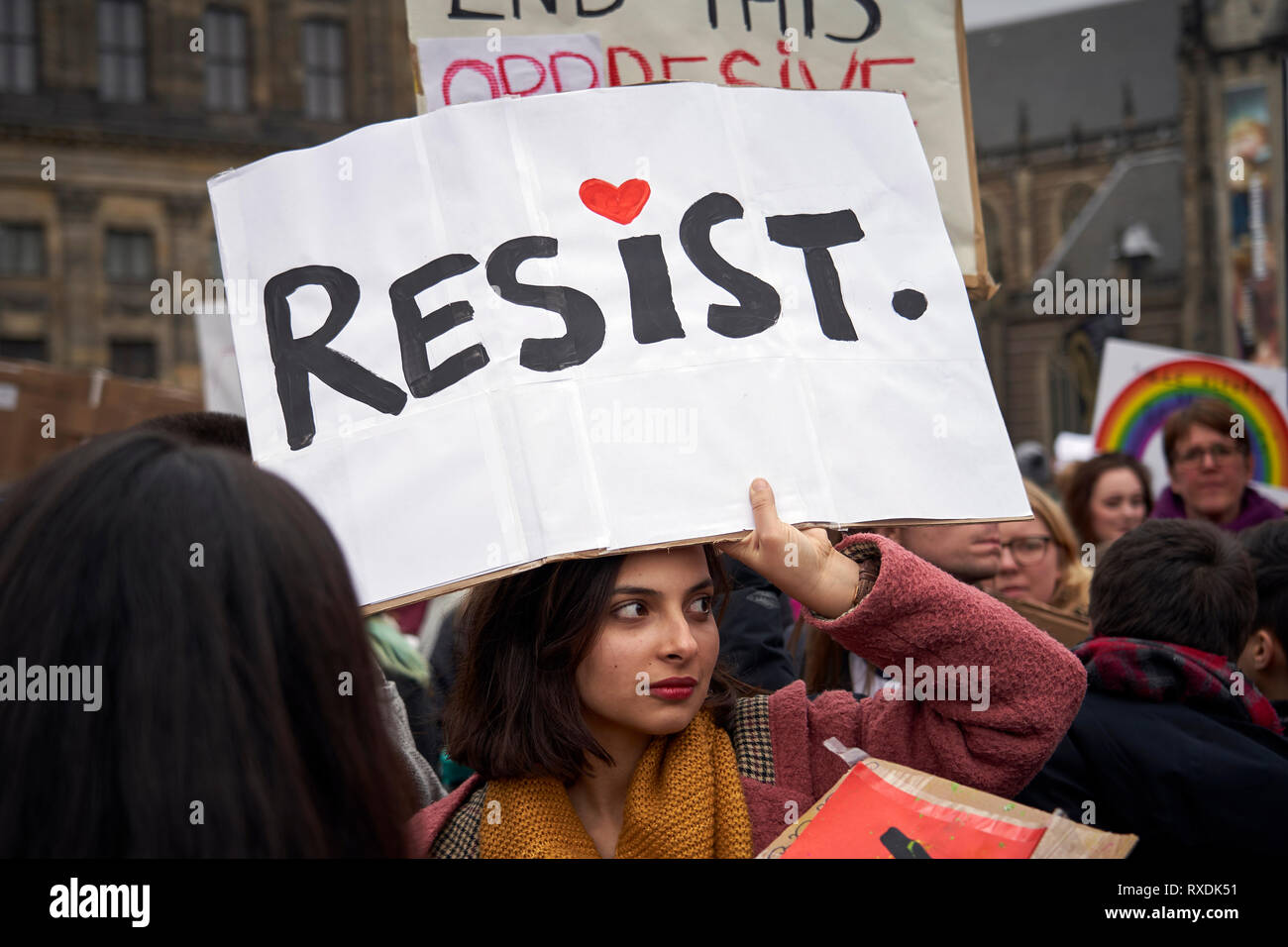 Amsterdam, Netherlands. 9th Mar 2019. Participants of the demonstration ...