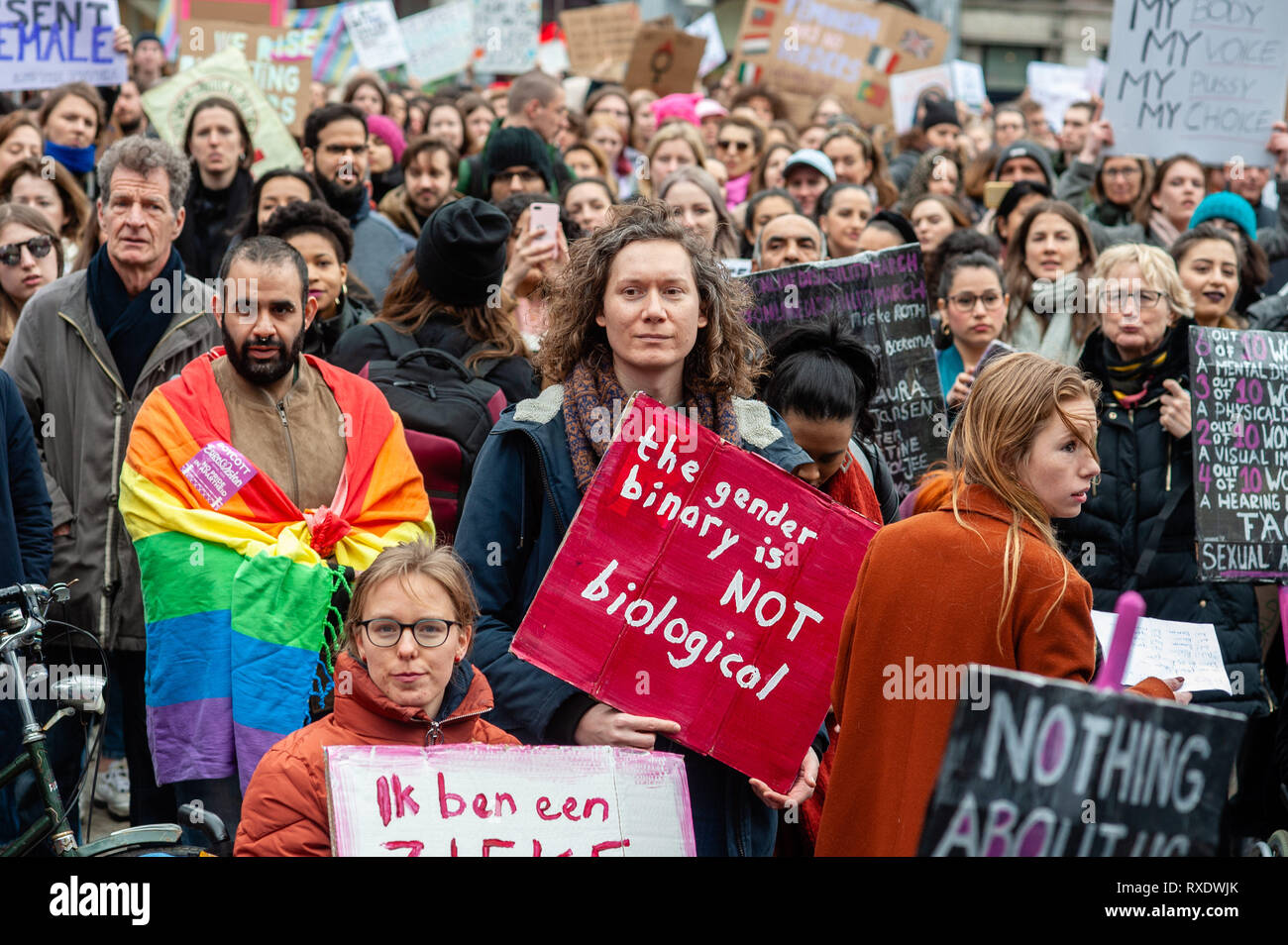 Amsterdam, North Holland, Netherlands. 9th Mar, 2019. Protesters are ...