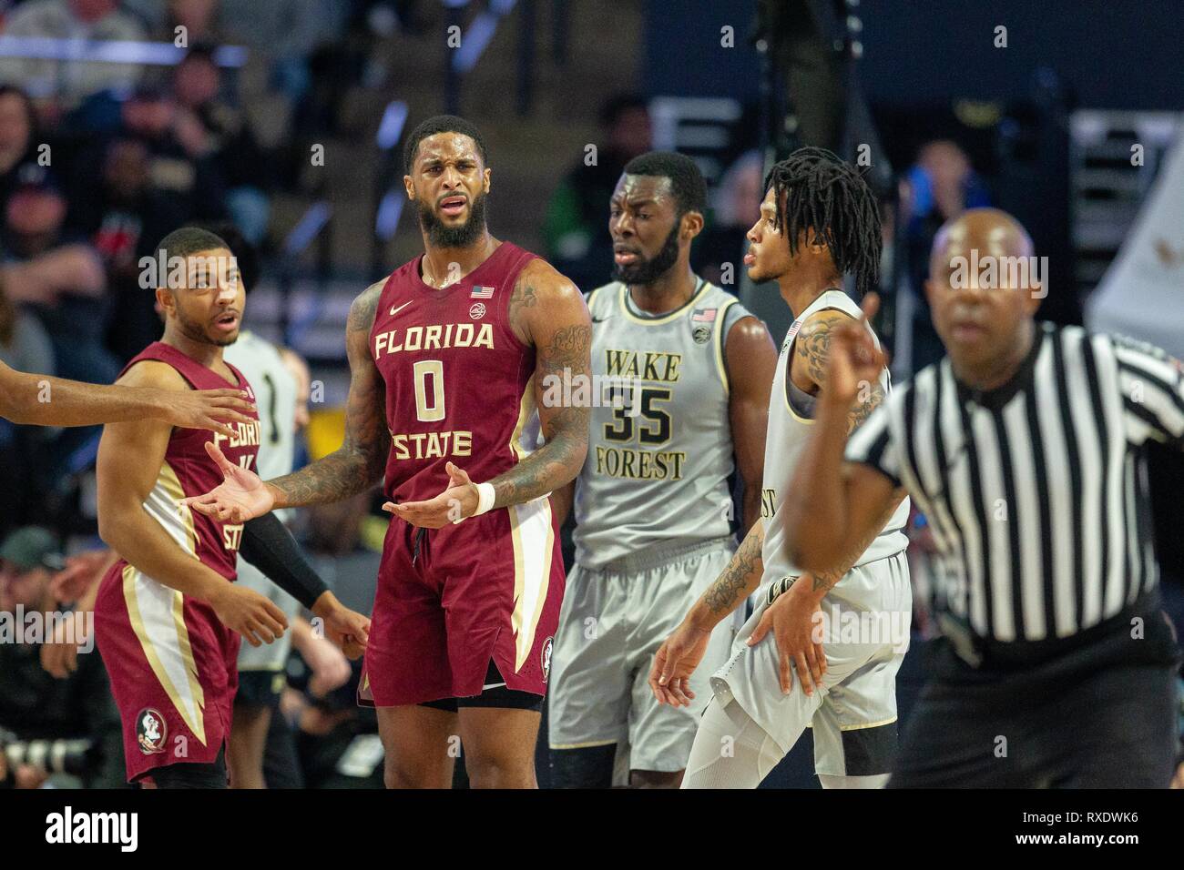 Winston-Salem, NC, USA. 9th Mar, 2019. Florida State Seminoles forward ...