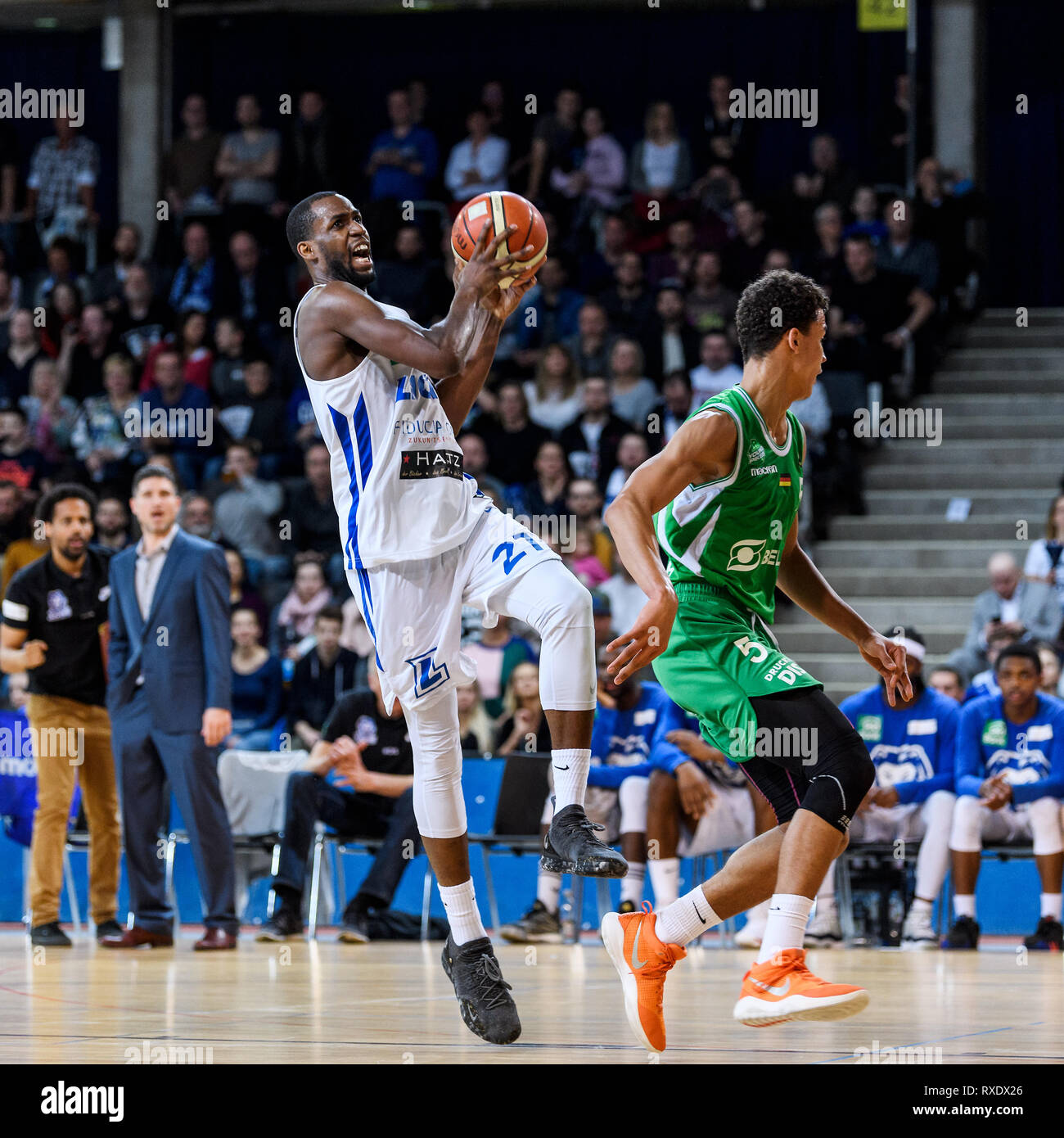 Karlsruhe, Germany. 09th Mar, 2019. Orlando Isaiah Parker (Lions) in ...
