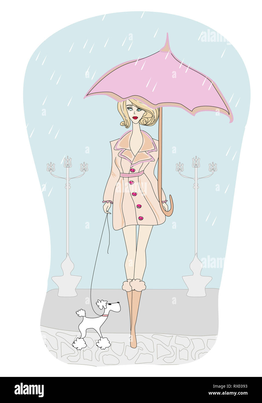 Walking dog in autumn Cut Out Stock Images & Pictures - Alamy