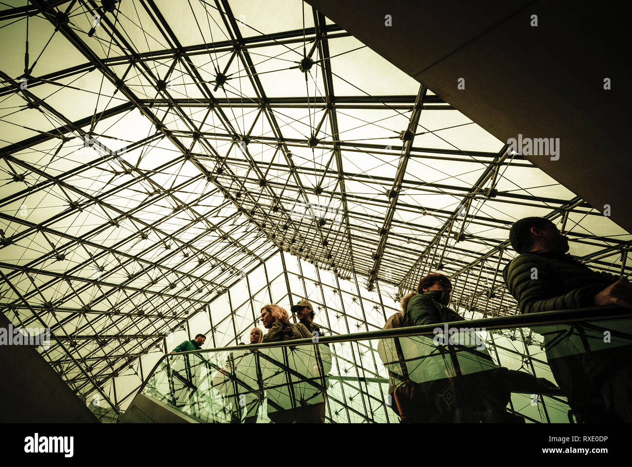 Glass ceiling of Louvre Pyramid Stock Photo - Alamy