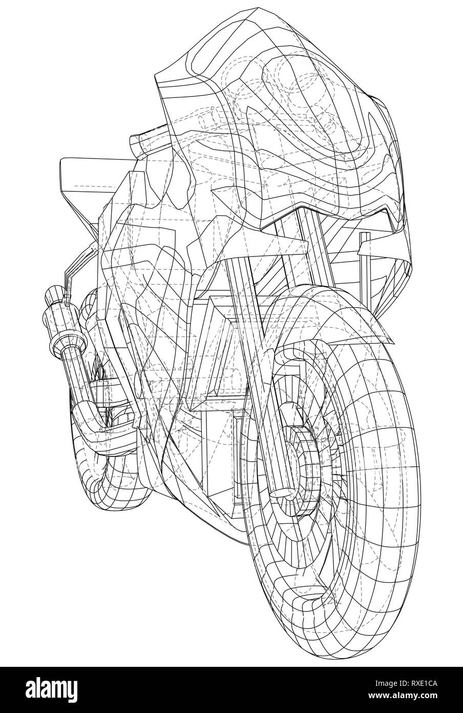Blueprint sport bike. EPS10 format. Vector created of 3d Stock Vector ...