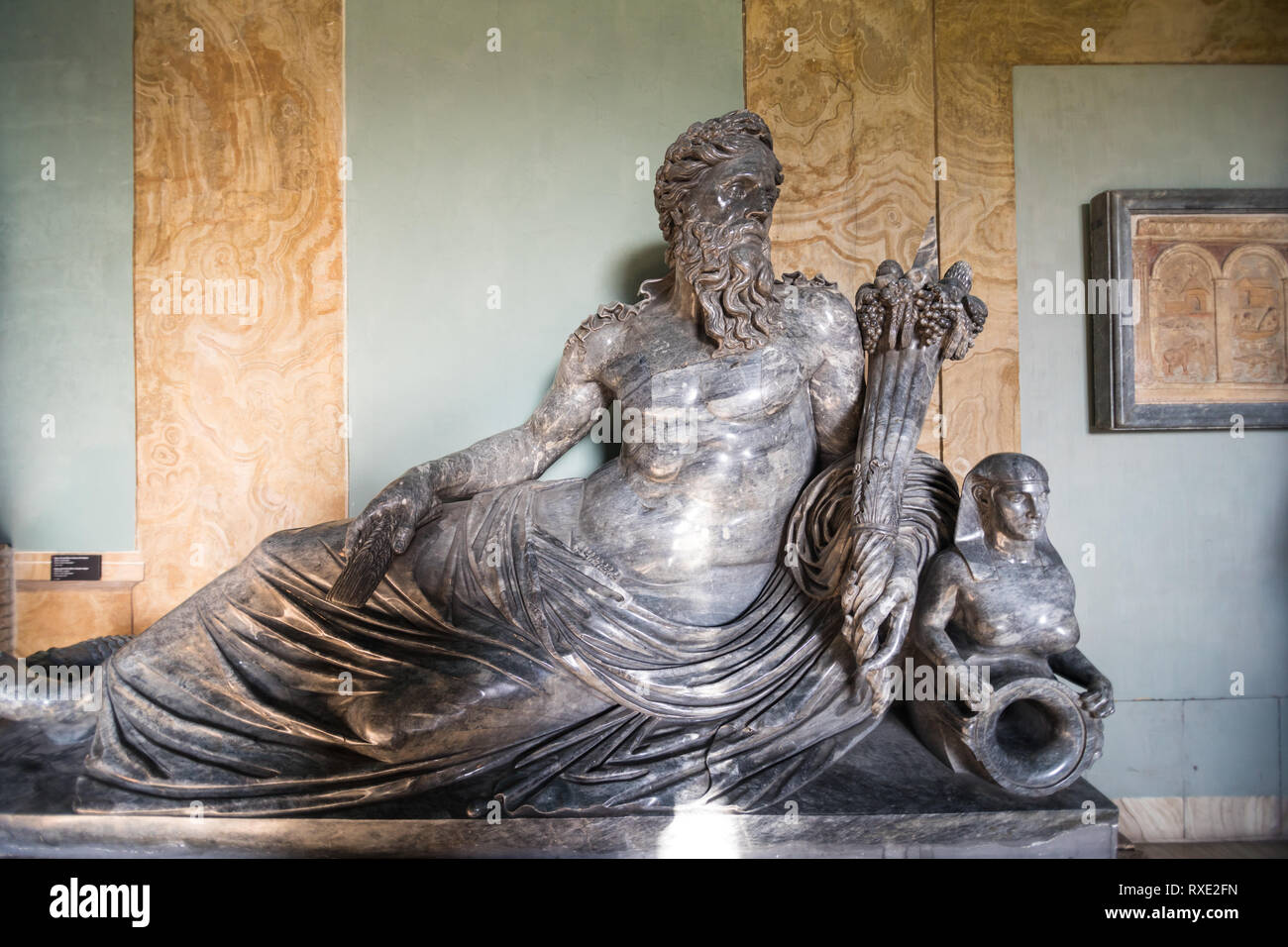 ROME, ITALY - November, 2018: Roman sculpture lying in the Vatican ...