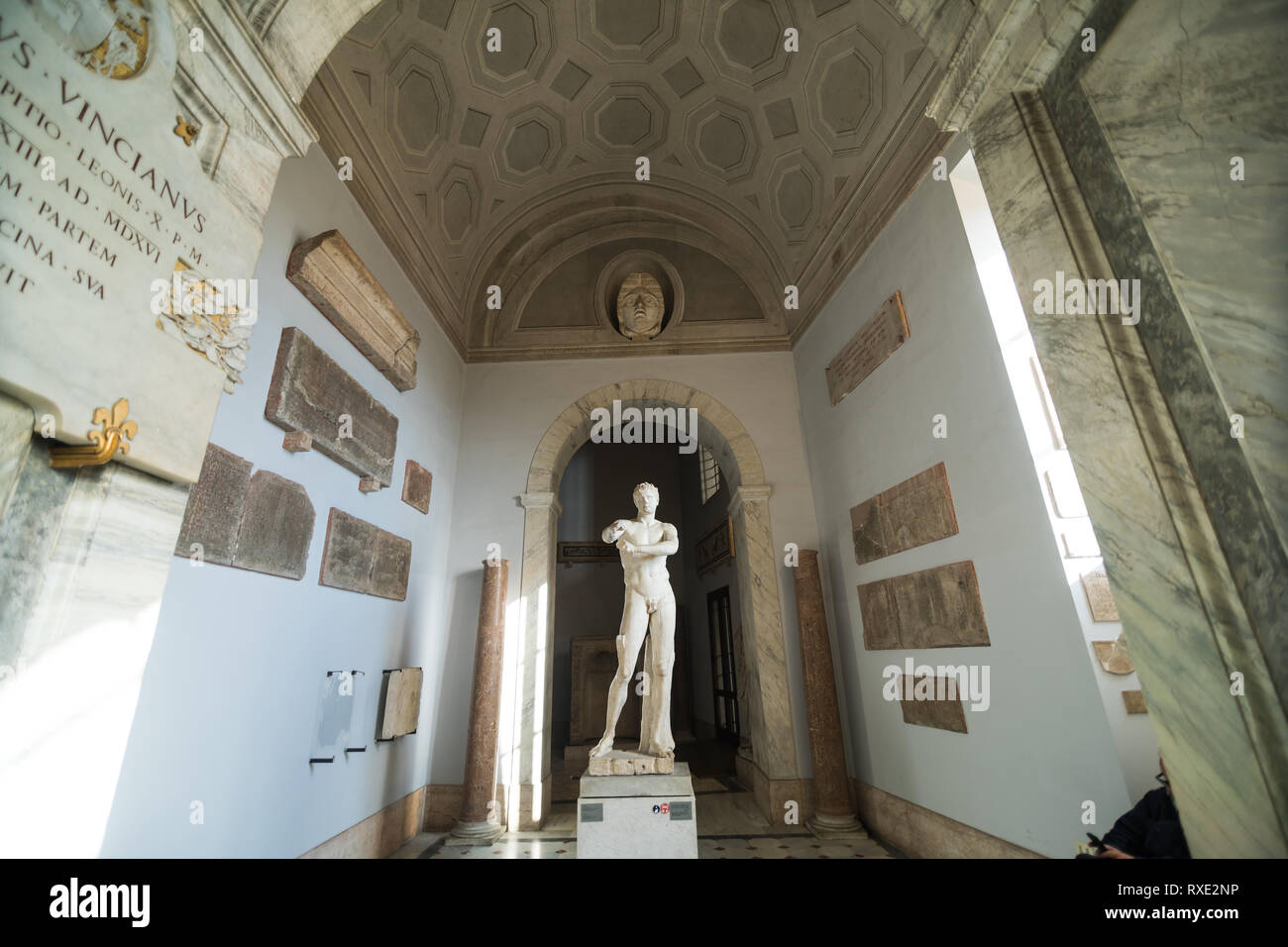 ROME, ITALY - November, 2018: Roman sculpture lying in the Vatican ...