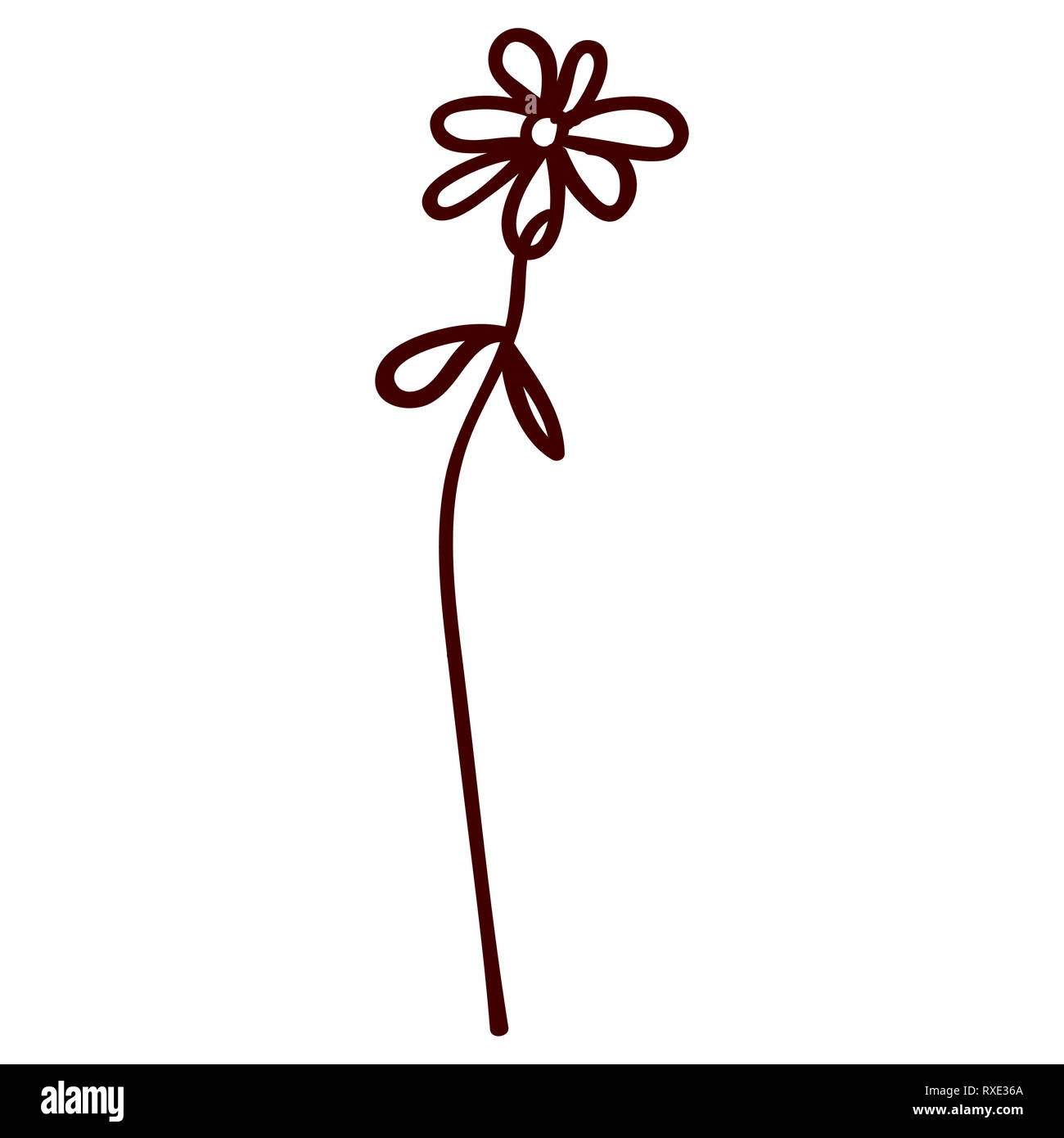 Yellow flower in the style of childrens drawing. illustration. Isolated ...