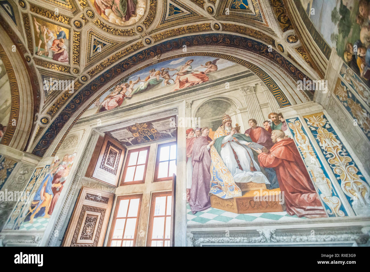 Vatican, Vatican city - November, 2018: Ceiling of the Sistine chapel ...