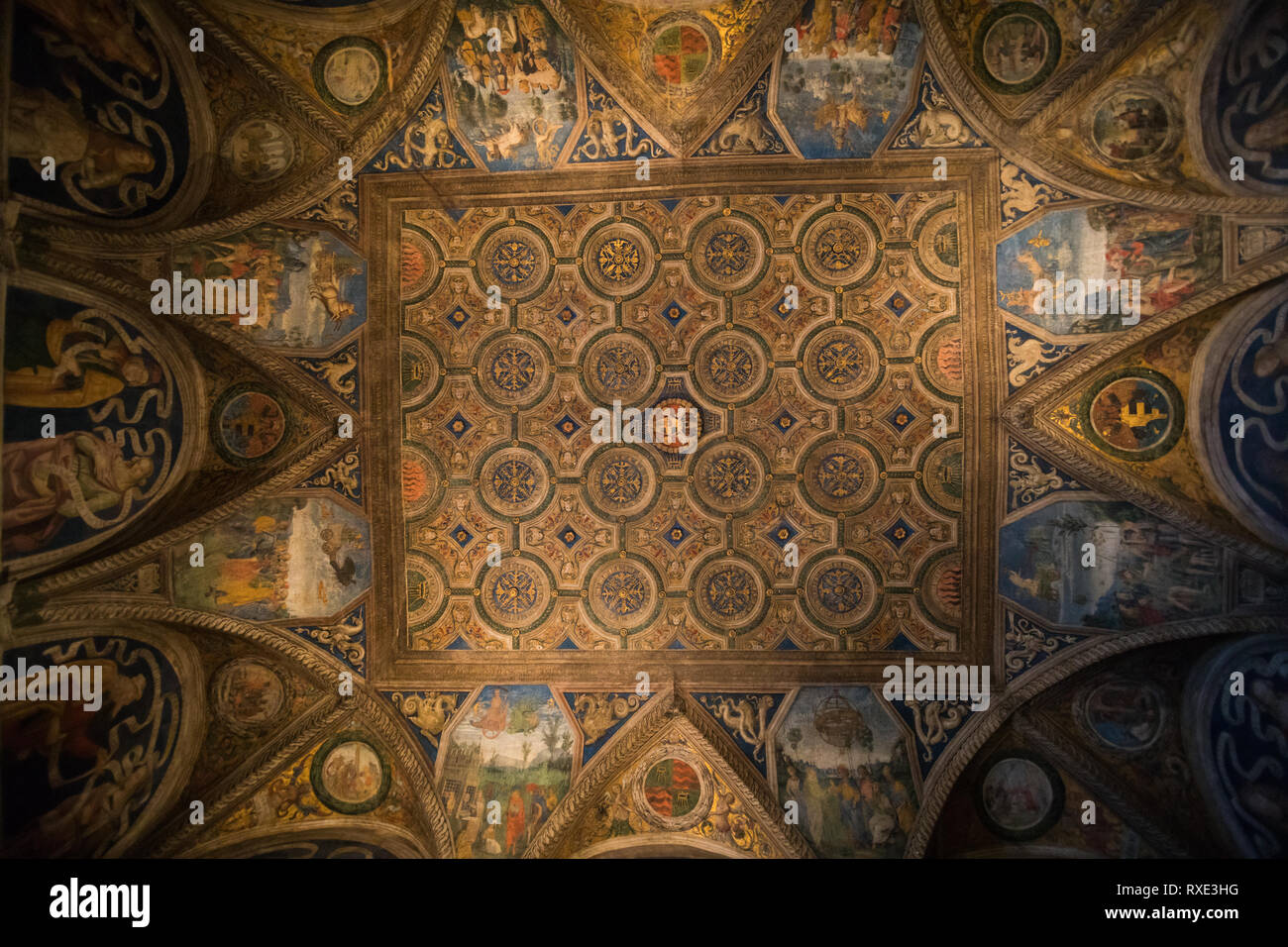 Vatican, Vatican city - November, 2018: Ceiling of the Sistine chapel ...