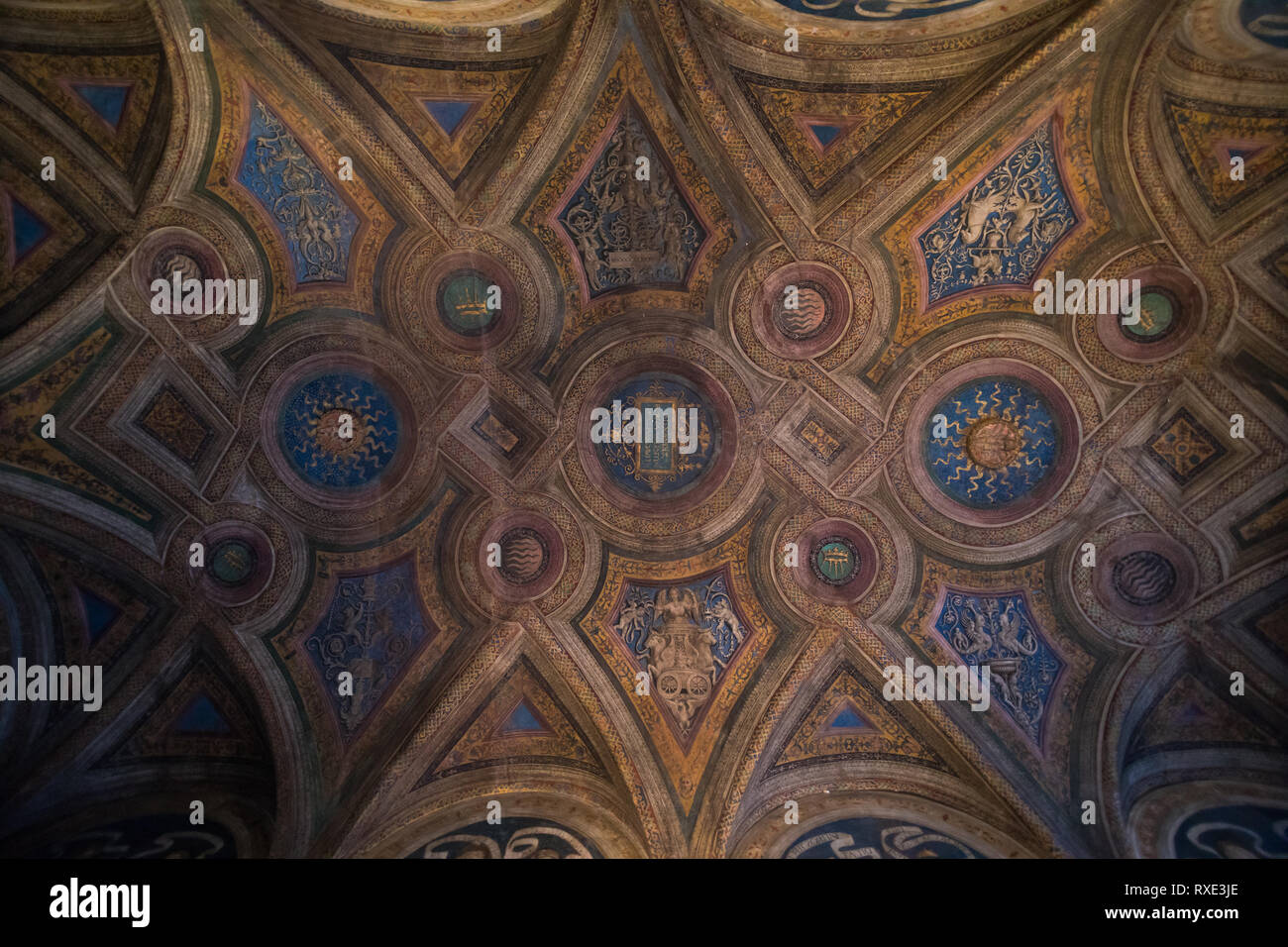 Vatican, Vatican city - November, 2018: Ceiling of the Sistine chapel ...