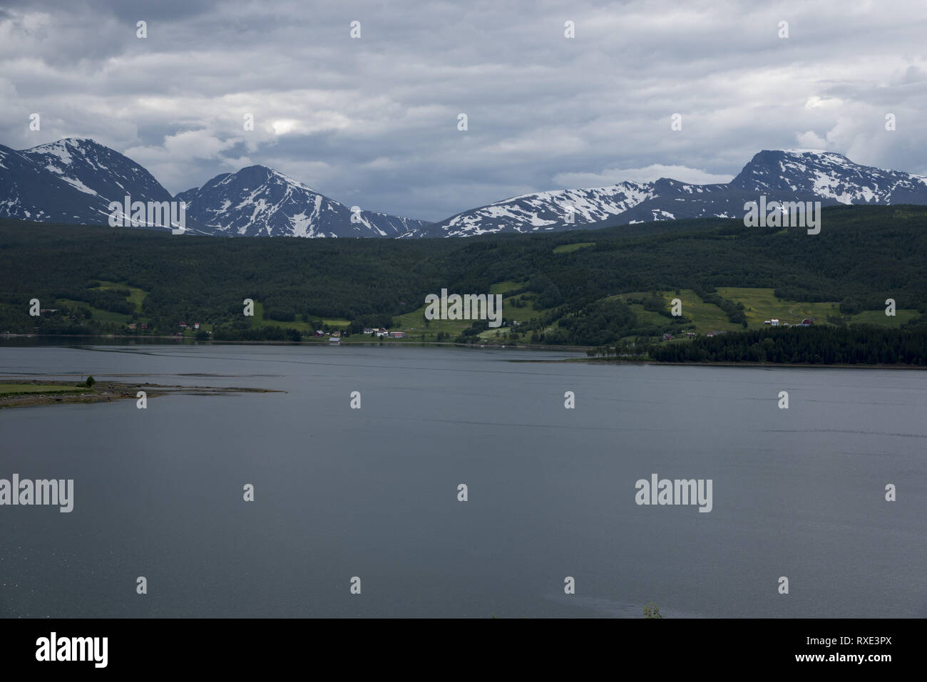 Balsfjord is a mountainess arctic district in Northern Norway Stock ...