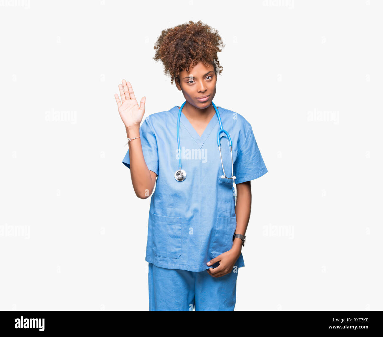Doctor stethoscope saying hand gesture hi-res stock photography and ...