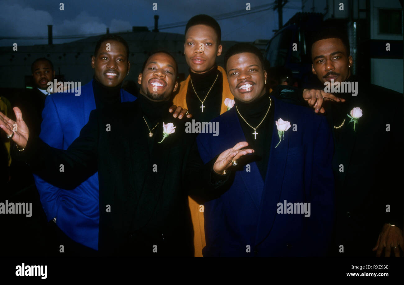 LOS ANGELES, CA - FEBRUARY 7: (L-R) Singers Johnny Gill, Michael Blvins ...