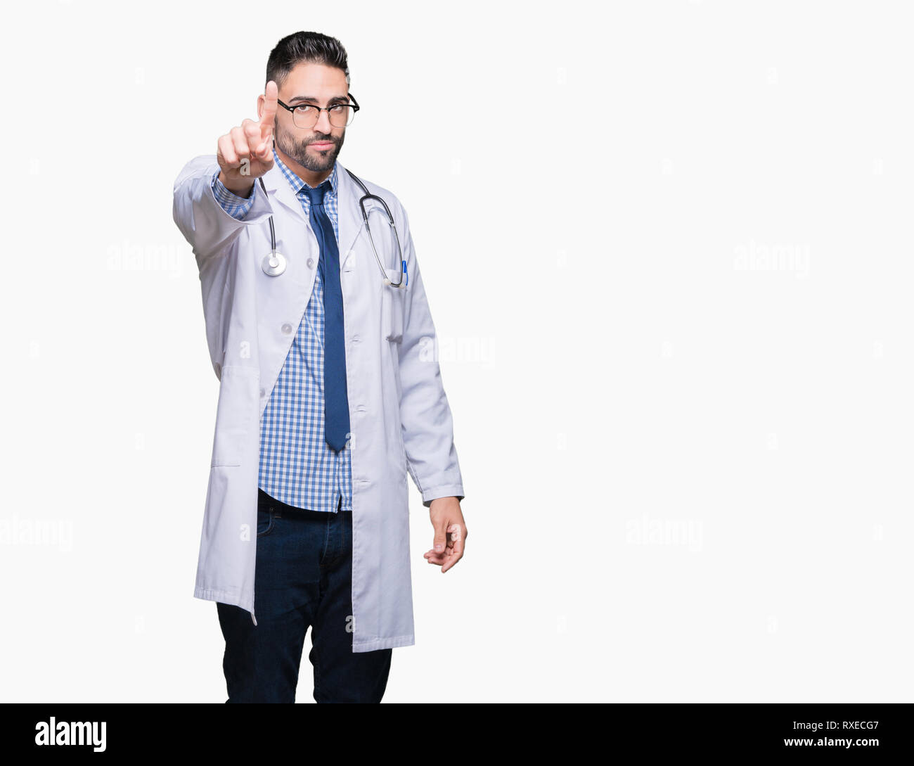 Angry pointing doctor young man hi-res stock photography and images - Alamy