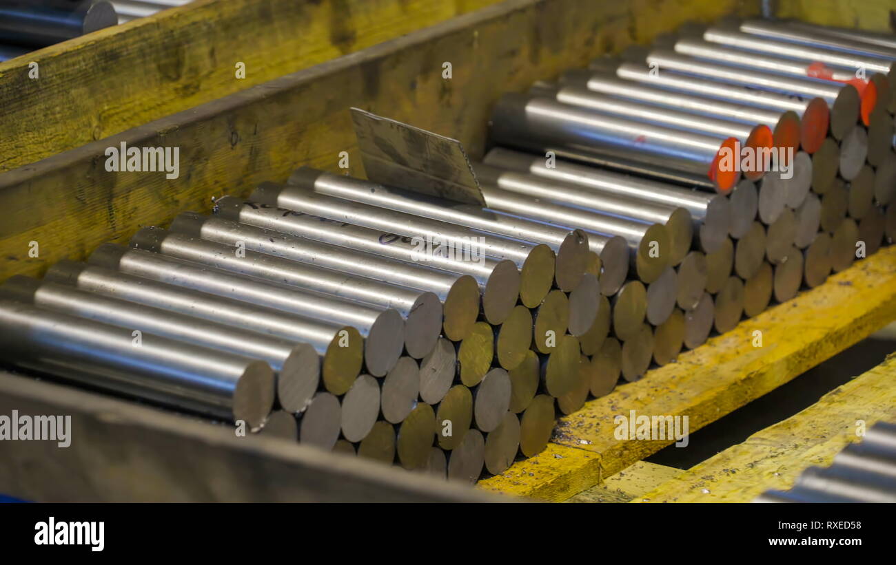 Small metal tubes on the wooden box these metal tubes are to processed ...