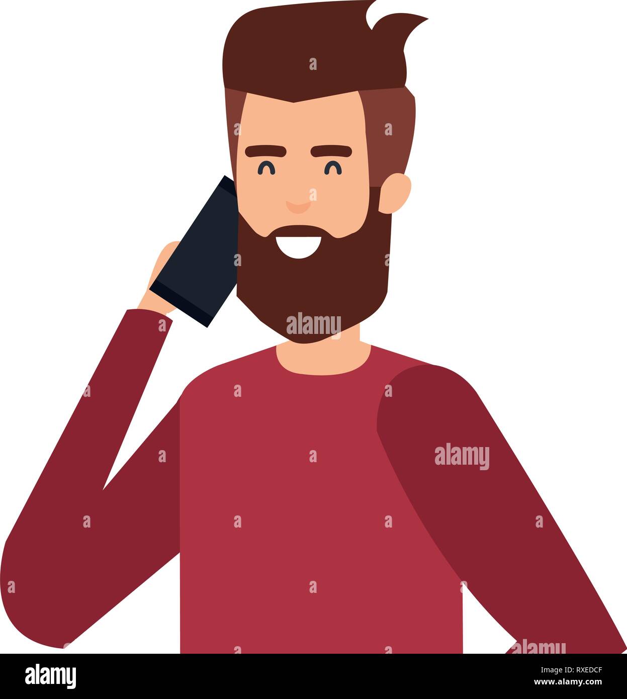 young man calling with smartphone Stock Vector Image & Art - Alamy