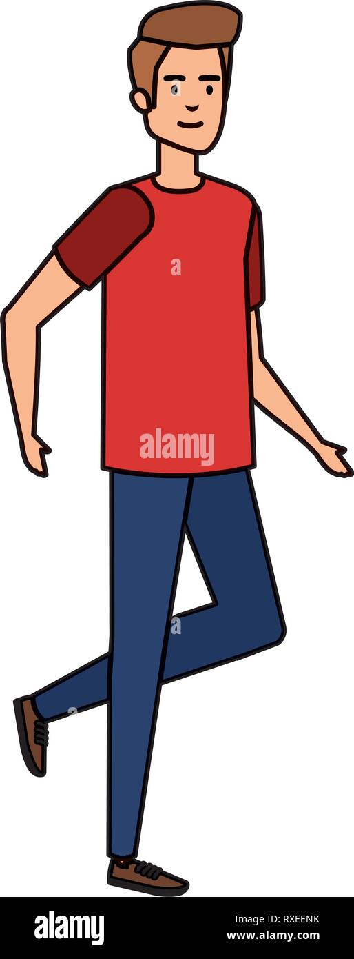 young man walking character Stock Vector Image & Art - Alamy