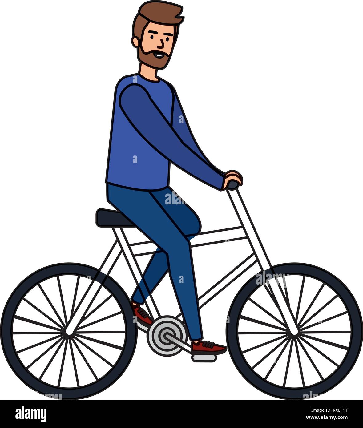 young man ride bike Stock Vector Image & Art - Alamy