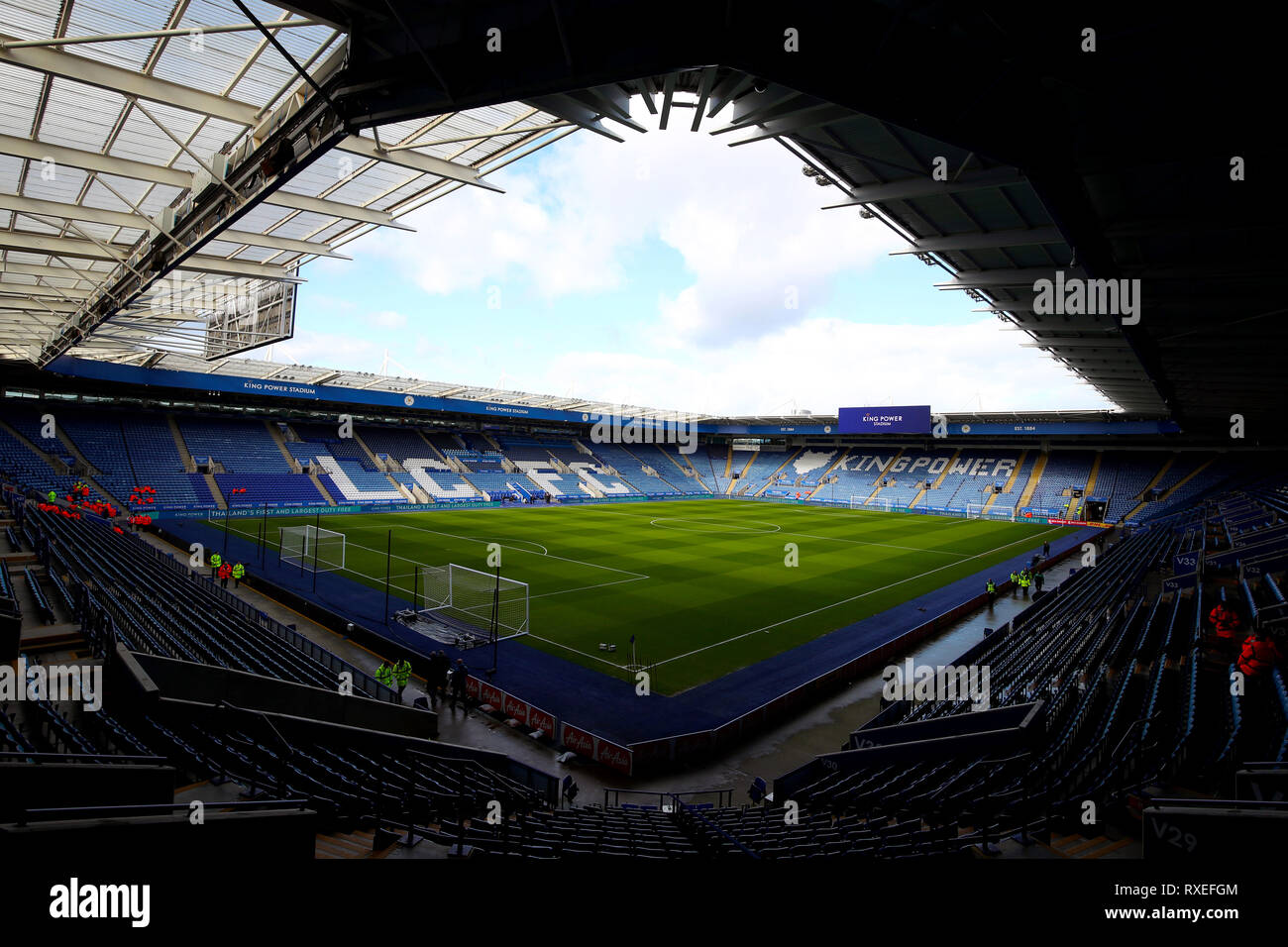 General view pitch ahead premier league match king power stadium hi-res ...