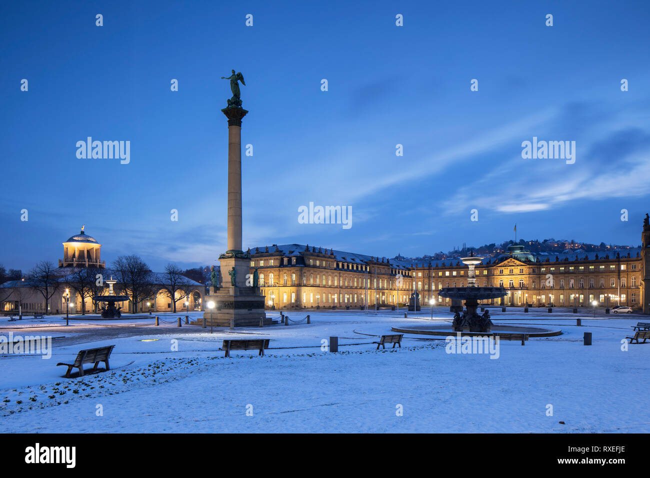 Stuttgart winter schlossplatz snow hi-res stock photography and images ...