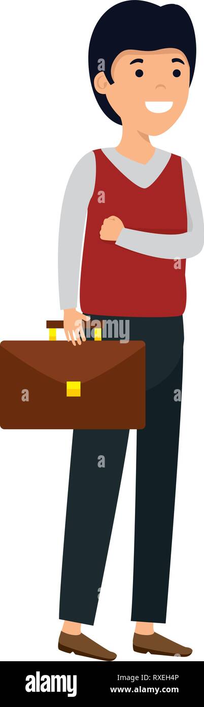 young man with portfolio character Stock Vector Image & Art - Alamy