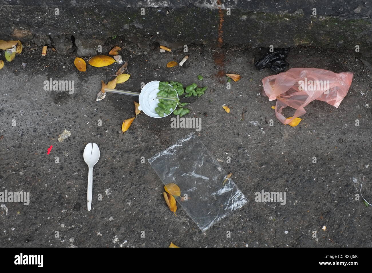 Plastic waste on streets Stock Photo - Alamy